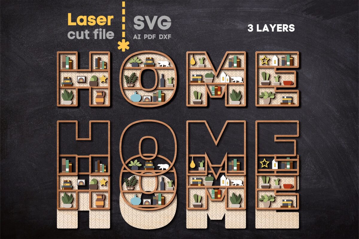 Alfabeto SVG para Corte Láser | Letras Monogramas para Decoración de ...