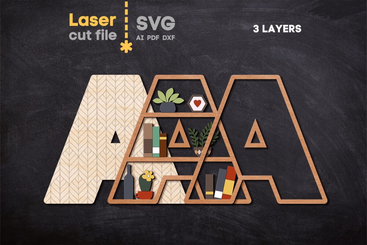 Alfabeto SVG para Corte Láser | Letras Monogramas para Decoración de ...