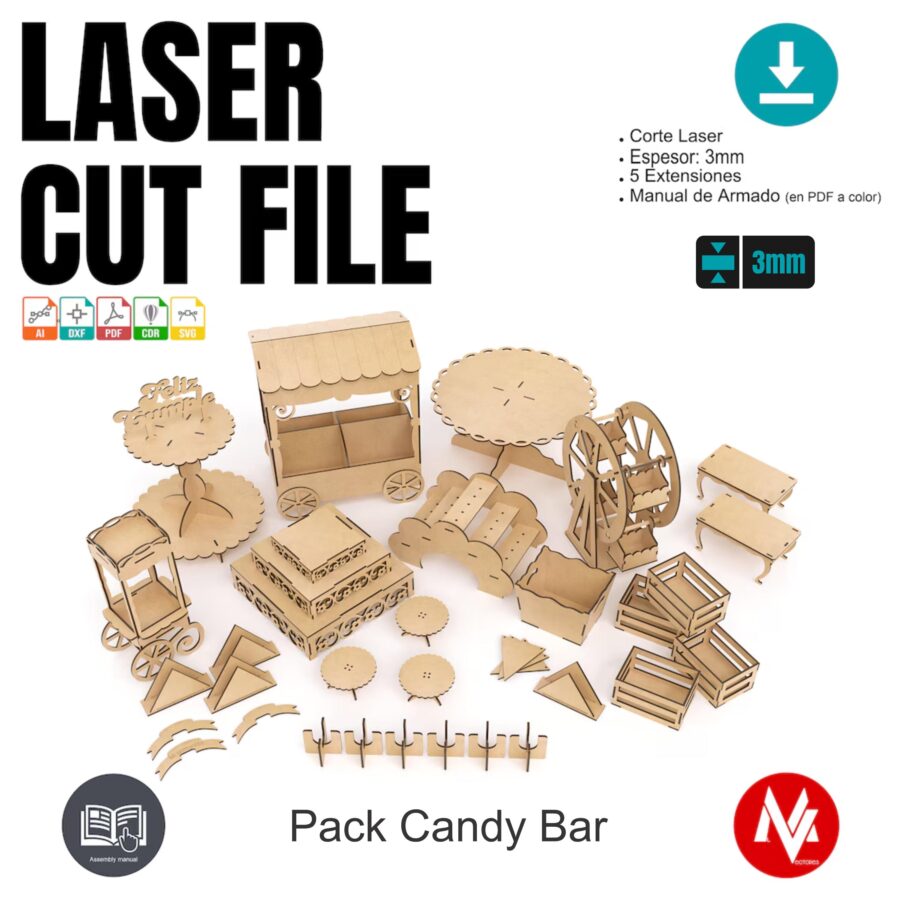 Pack de vectores para corte láser de candy bar - Archivos DXF, SVG, CDR ...