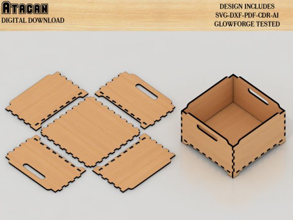 Plantillas de corte láser para cajas apilables personalizadas y ...